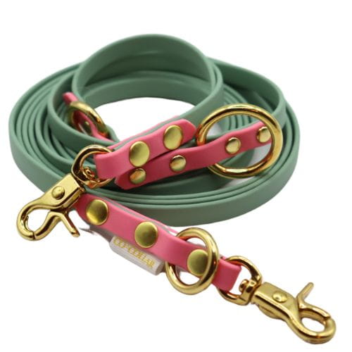 Smycz przepinana BioThane Sage Green Co-Collar